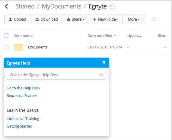 Embedded Help Widget - Egnyte Blog